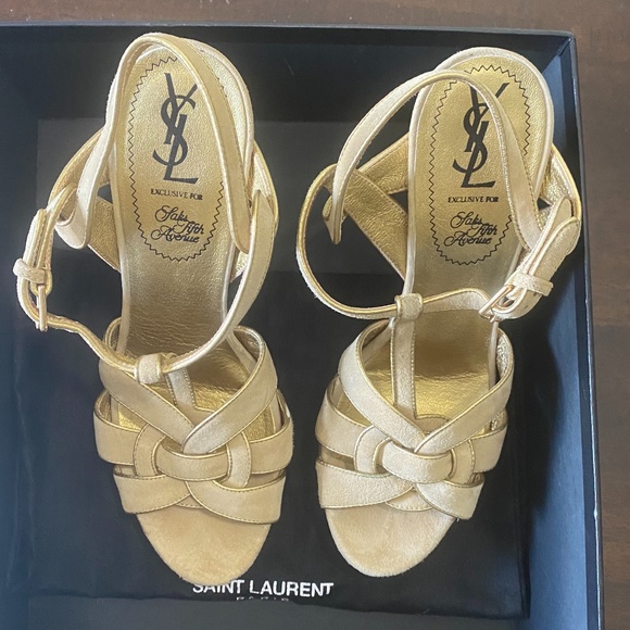Yves Saint Laurent | Shoes | Ysl Suede Tribute Platform Sandals 39 ...